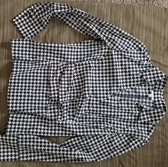 Talbots | Tops | Black And White Houndstooth Top By Talbots | Poshmark